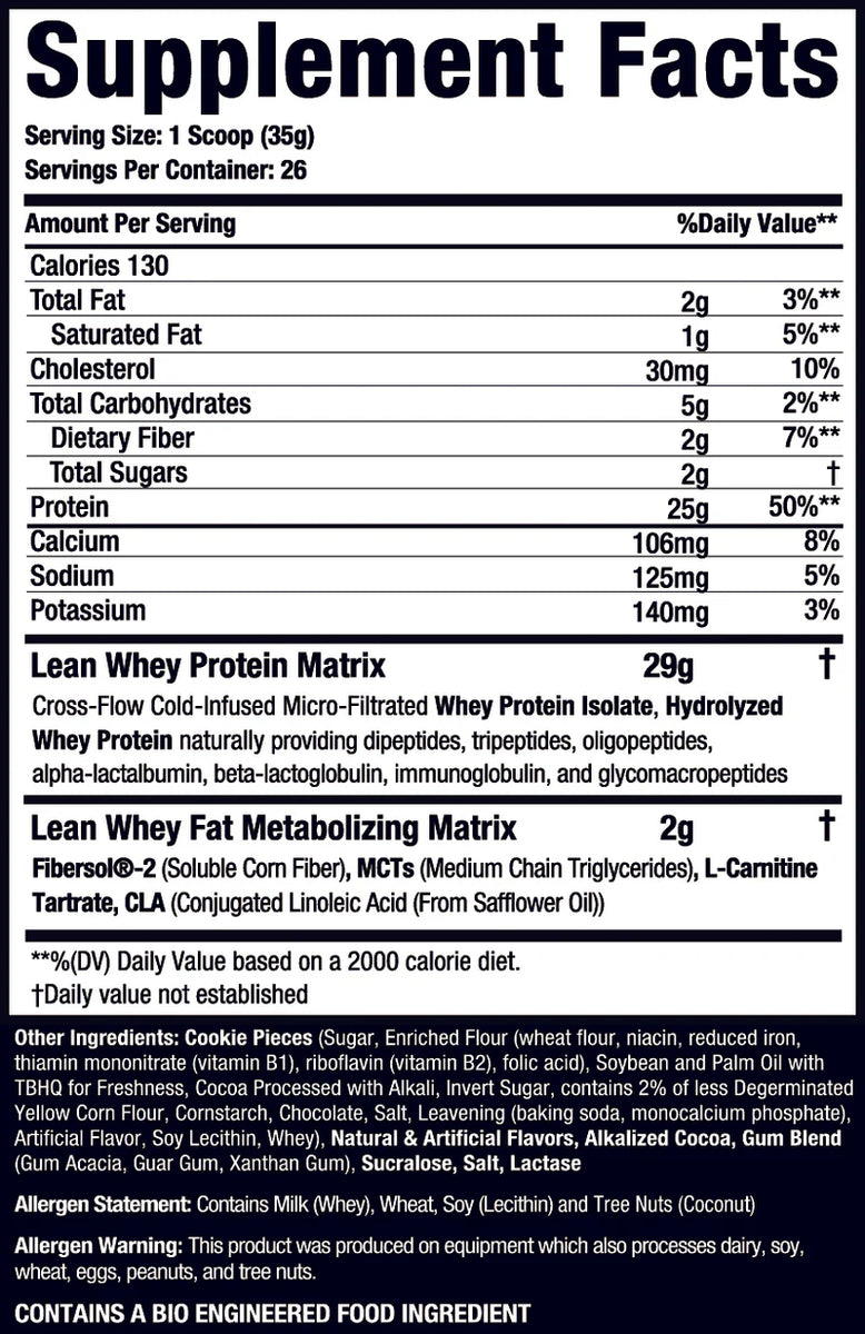 Lean Whey 2lb // Cookies & Cream – Jersey shore supplements